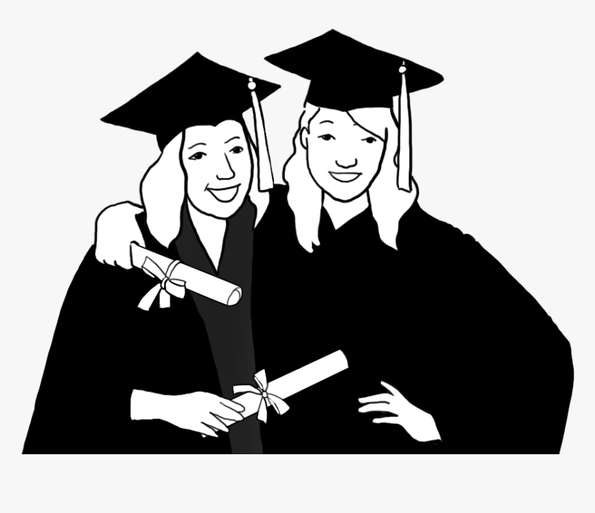 Graduation Clipart - Graduation Png Black And White, Transparent Png ...