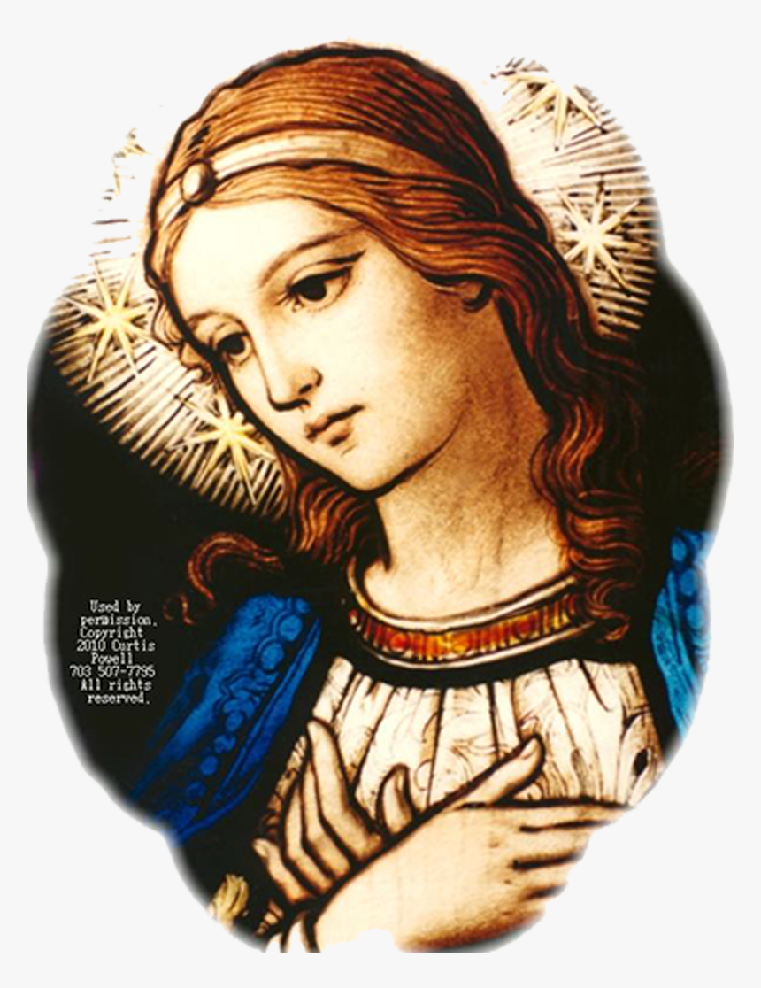 Blessed Virgin Mary S Nativity - Ave Maria Stained Glass, HD Png ...