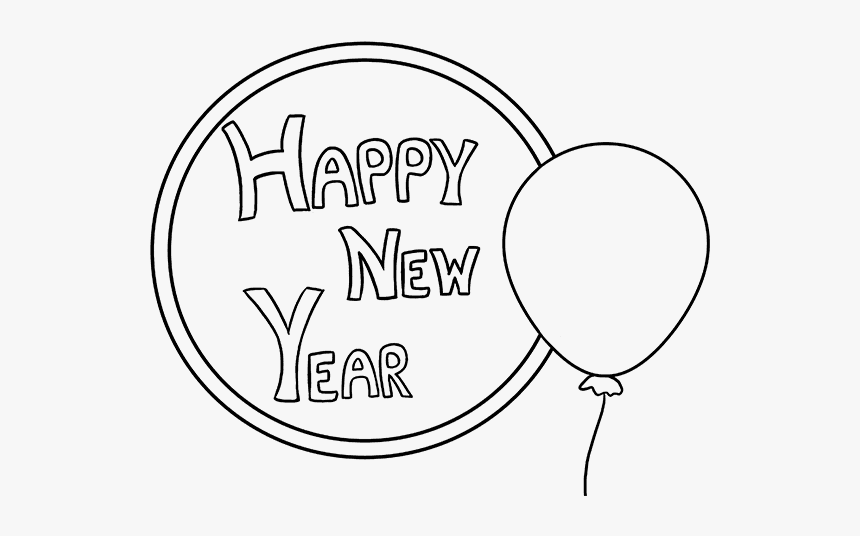 How To Draw Happy New Year - Happy New Year 2018 Drawing, HD Png ...