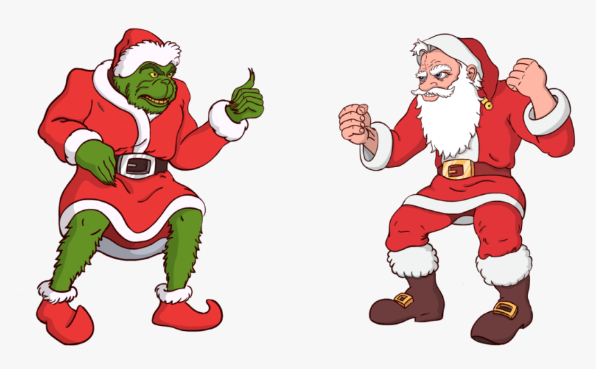 Illustrations Color Digital Painting - Clipart Grinch And Santa, HD Png ...