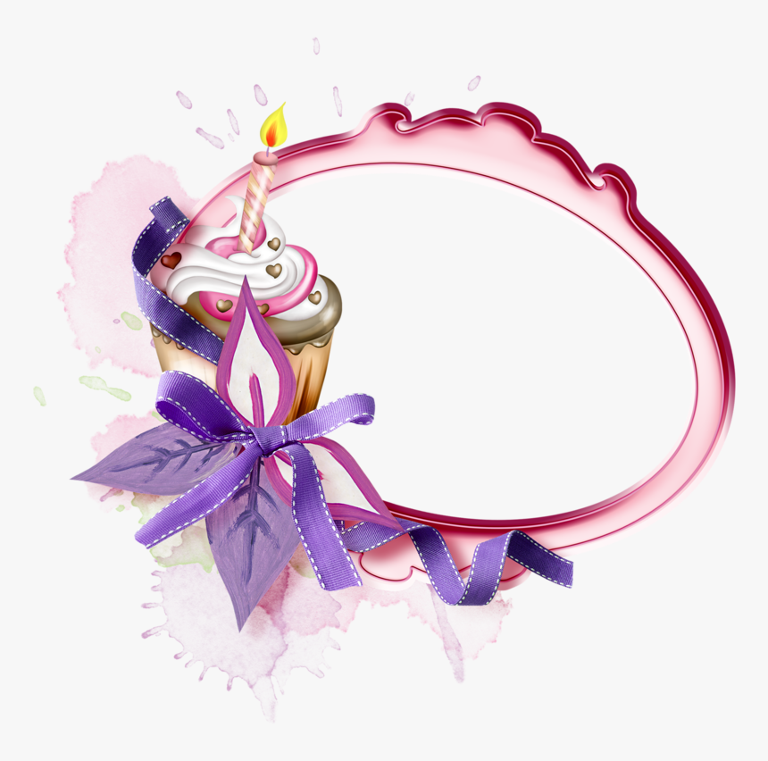 Oval Birthday Transparent Frame With Cake - Happy Birthday Dear Dad, HD ...