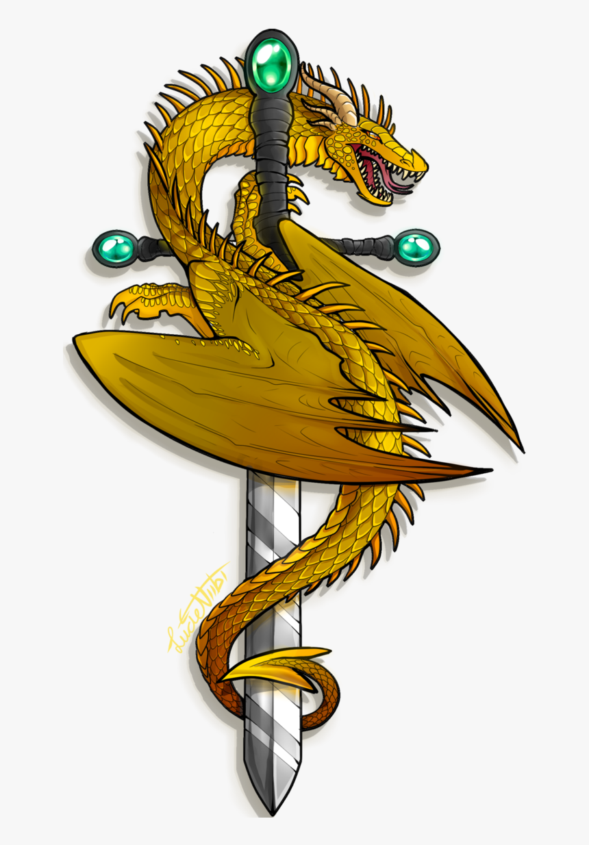 Dragon Wings Wrapped Around Sword, HD Png Download , Transparent Png ...