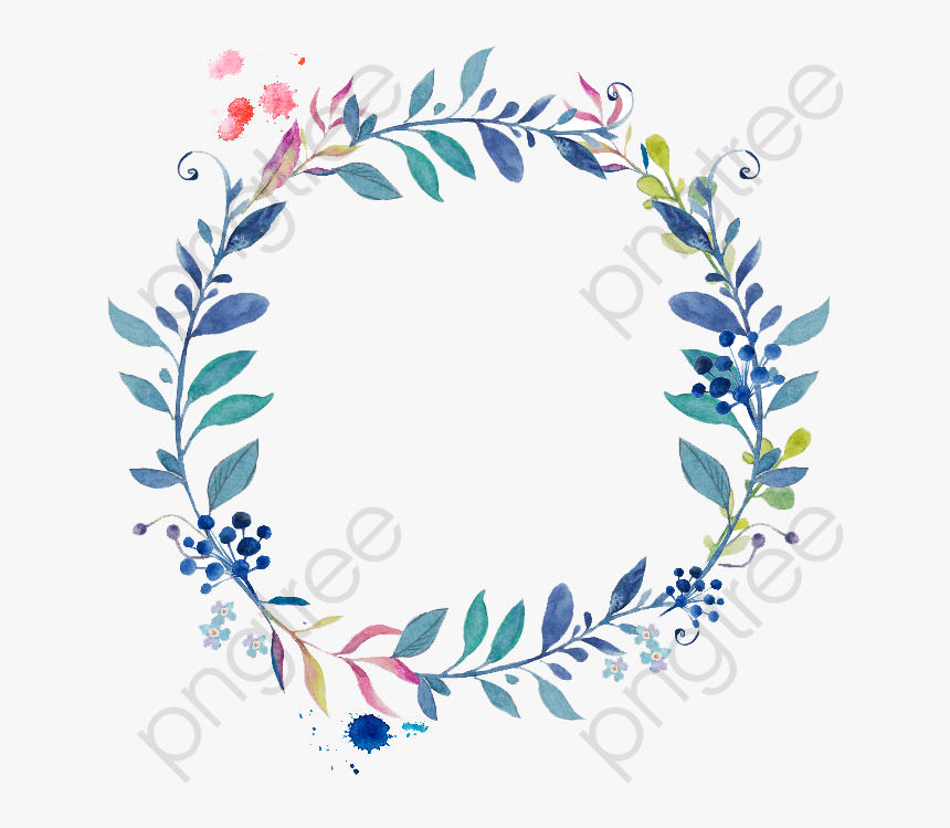 Wreath Border Clipart - Watercolor Floral Wreath Png, Transparent Png ...