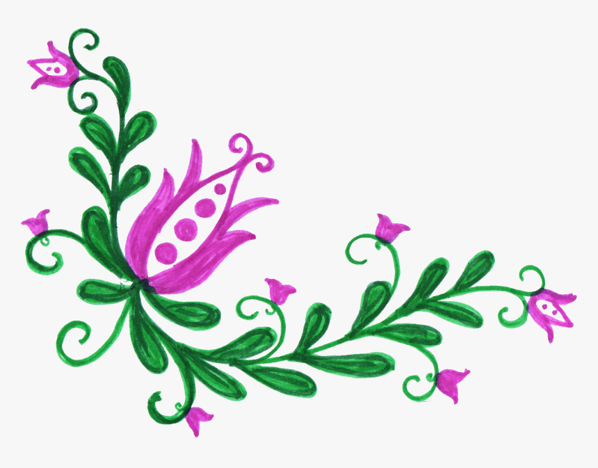 Multicolor Border Flower Png, Transparent Png , Transparent Png Image ...
