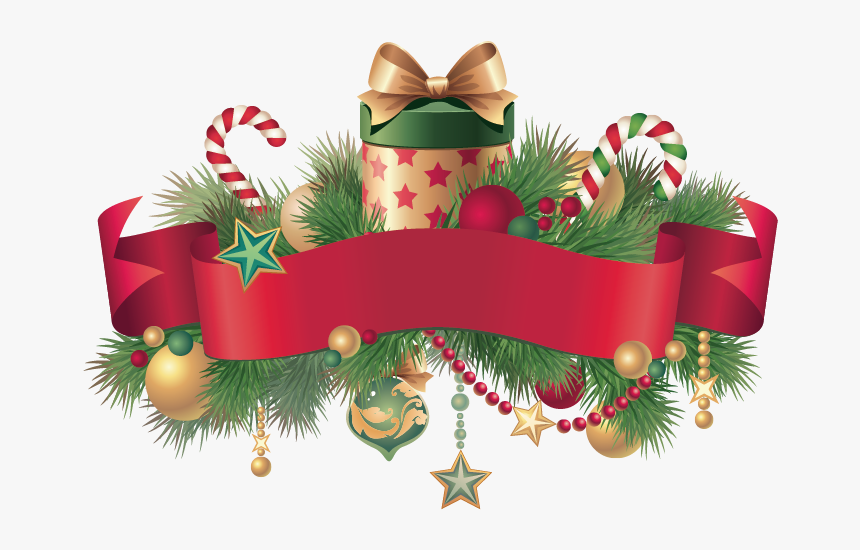 Christmas Clip Art - Christmas Ribbon Banner Design, HD Png Download ...