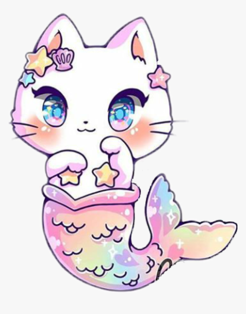 Kittens Transparent Pastel - Mermaid Cat Clipart, HD Png Download ...