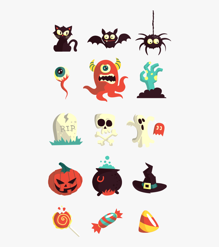 Halloween Vector Art Pack - Halloween Vector Pack Free, HD Png Download ...