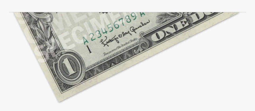 1963 $1 Raised Printing - Dollar Bill, HD Png Download , Transparent ...