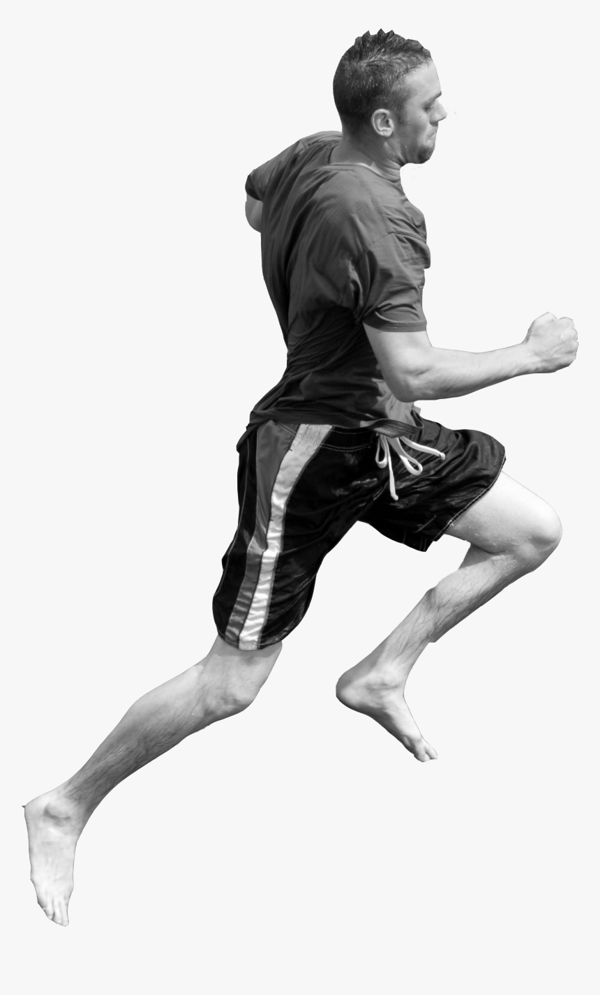 Man Jump Bw - Jumping Man, HD Png Download , Transparent Png Image ...