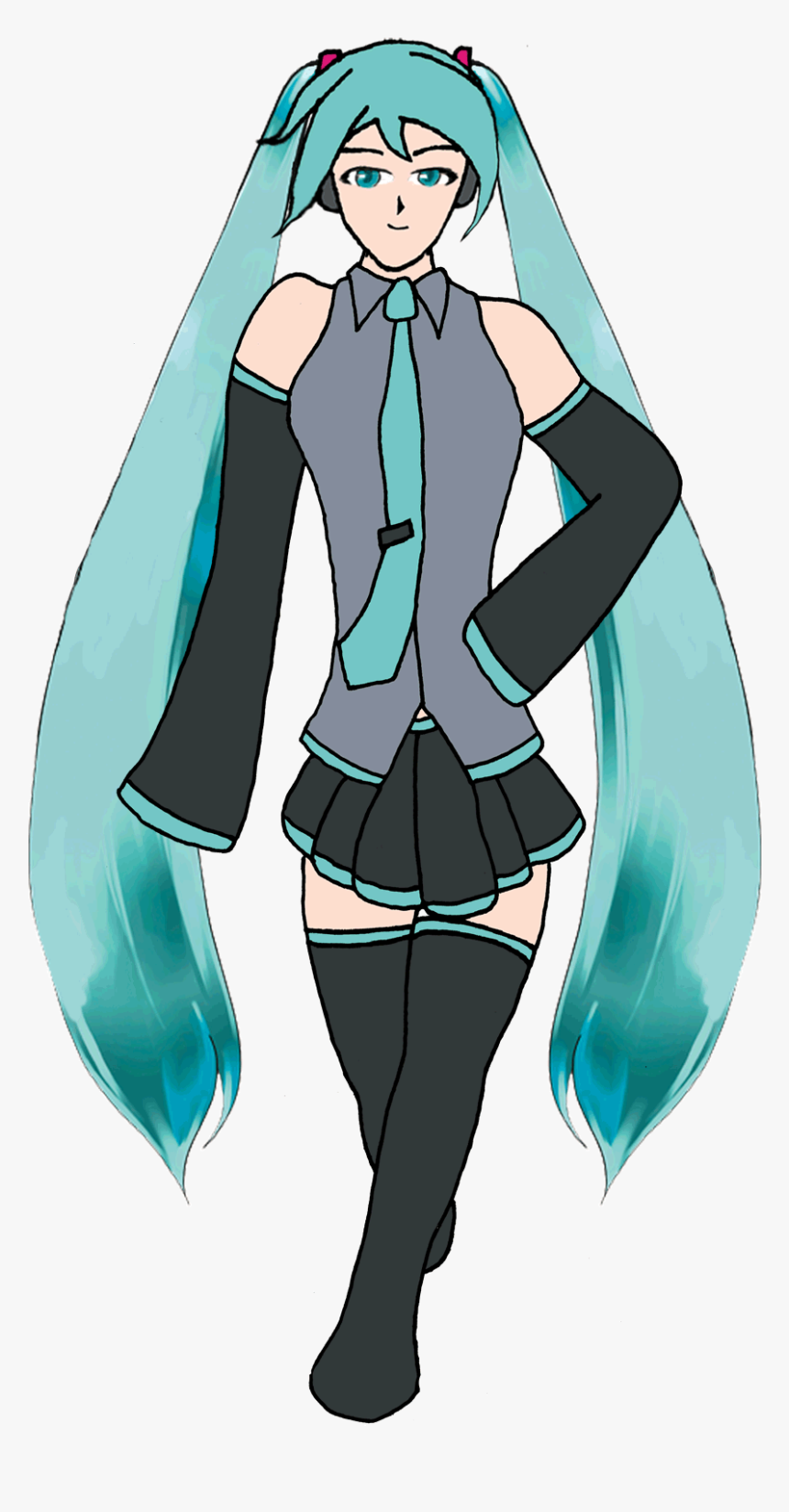 Hatsune Miku Walking Gif, HD Png Download , Transparent Png Image - PNGitem