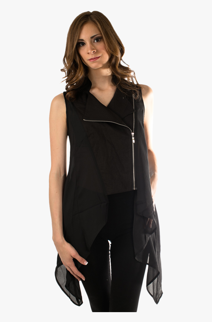 High Low Side Zipper Vest Black - Photo Shoot, HD Png Download ...