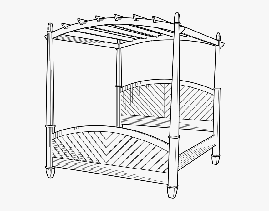 Transparent Cartoon Bed Png - Four Poster Bed Sketch, Png Download ...