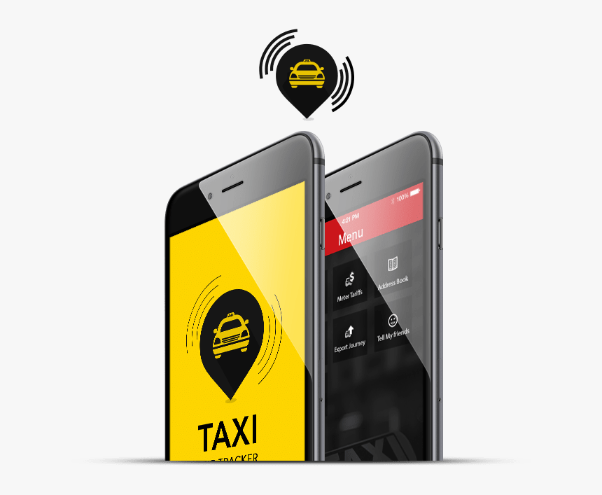 Taxi Cab Tracker - Smartphone, HD Png Download , Transparent Png Image ...