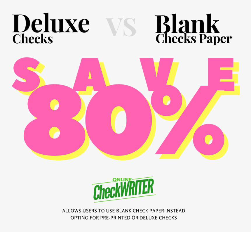 Deluxe Checks Vs Blank Check Paper - Graphic Design, HD Png Download ...