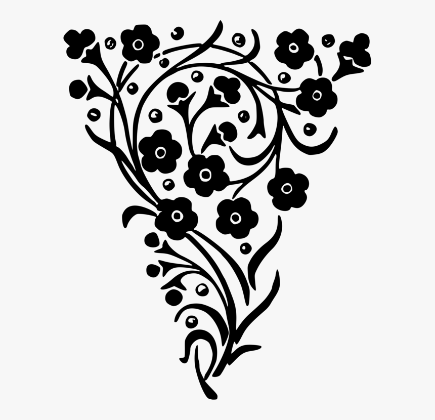 Floral Design Decorative Arts - Flower Designs Black And White Png ...