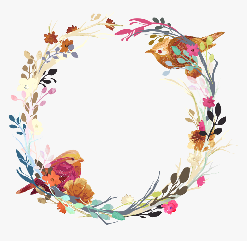 Flower Love Nest Wreath Euclidean Vector Invitation - Floral Wreath ...