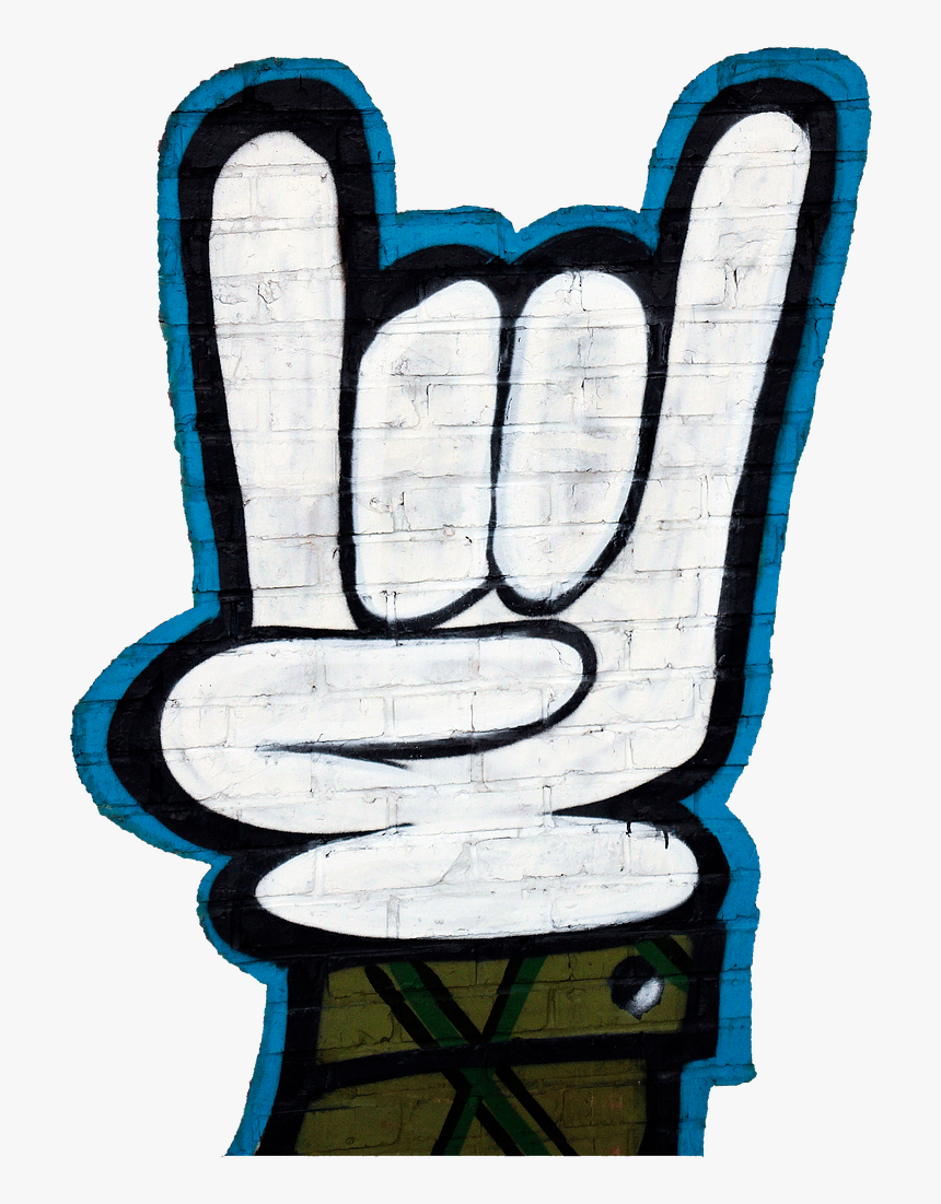 Graffiti, Hand Signals, Isolated, Corna, Mano Cornuta - Graffiti Png ...