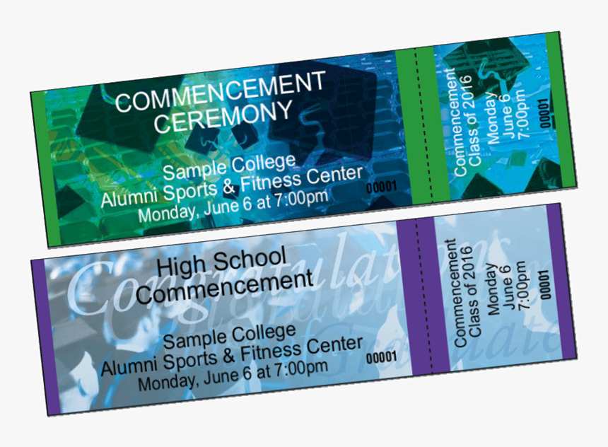 Transparent Ticket Stub Png - Sample Tickets For Graduation Ceremony ...
