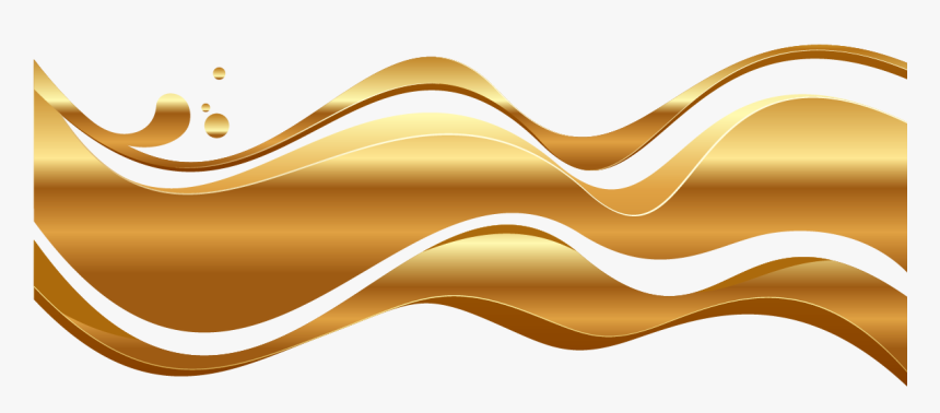 Wave Clip Ribbon - Gold Shapes Transparent Background, HD Png Download ...