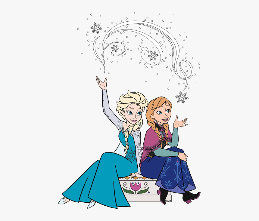 Anna And Elsa Sitting, HD Png Download , Transparent Png Image - PNGitem