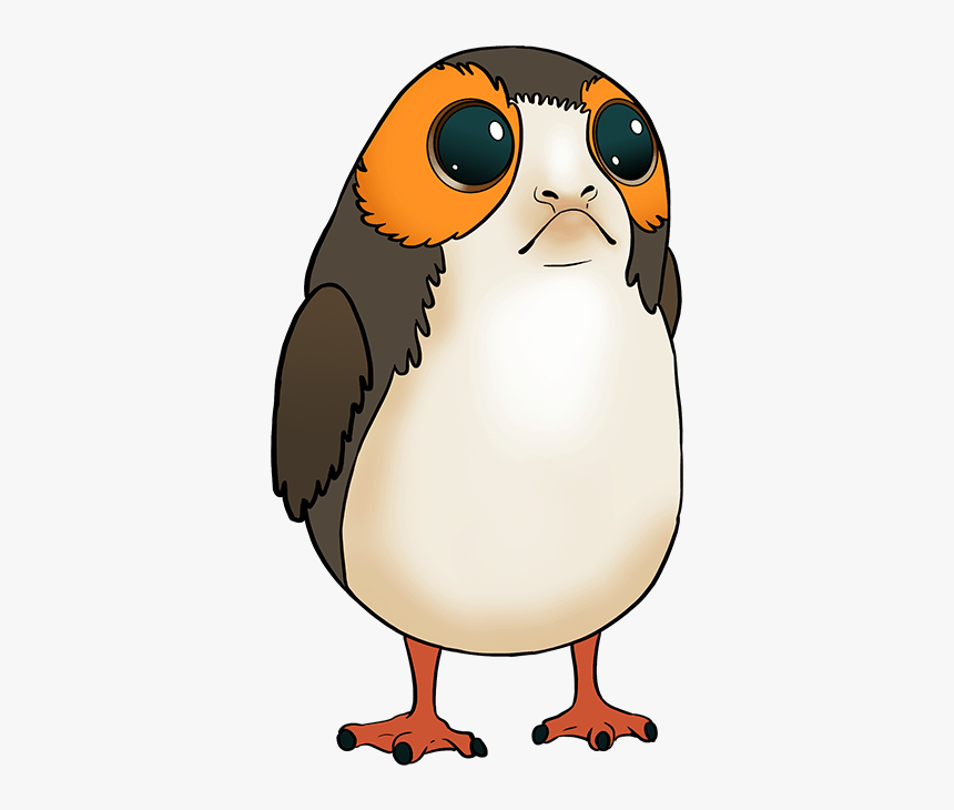 How To Draw Porg From Star Wars - Star Wars Porgs Drawing, HD Png ...
