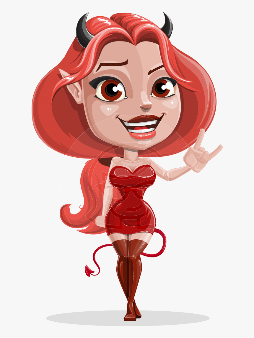Cute Devil Girl Vector Cartoon Character Aka Sophia - Girl Devil ...