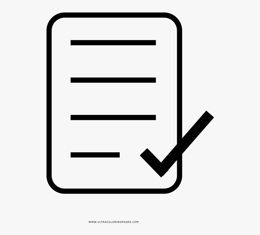 Checklist Coloring Page - Line Art, HD Png Download , Transparent Png ...