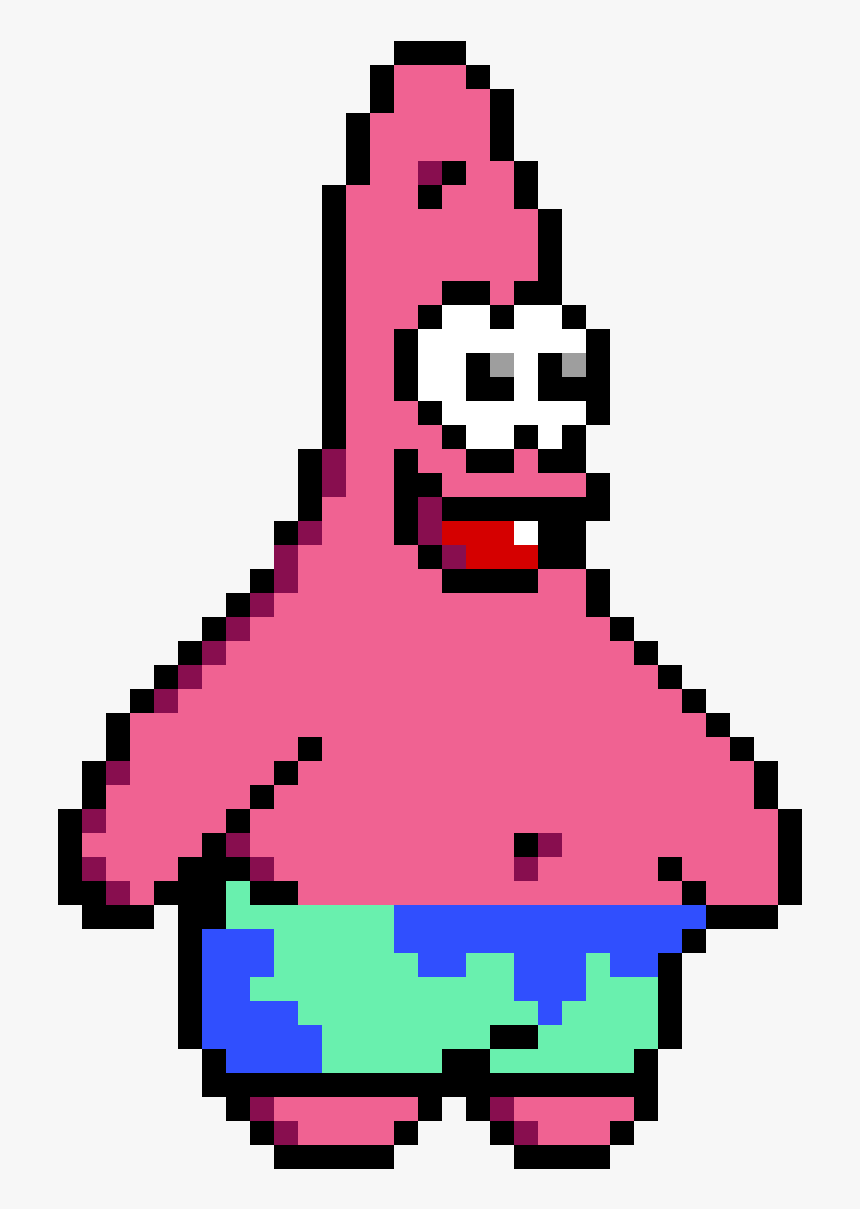 Patrick Star From Spongebob Minecraft Pixel Art Pixel Art Templates