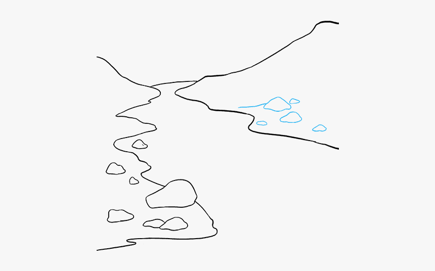 How To Draw River - Outline Image Of River, HD Png Download ...