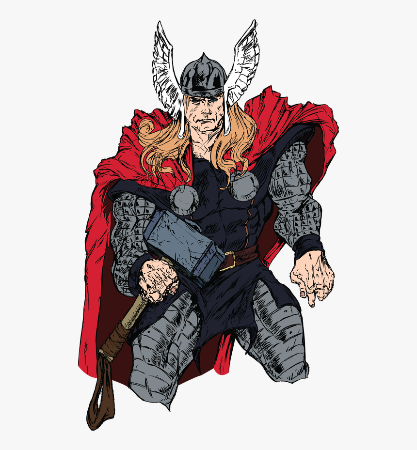 Thor Vector Colour - Cartoon, HD Png Download , Transparent Png Image ...