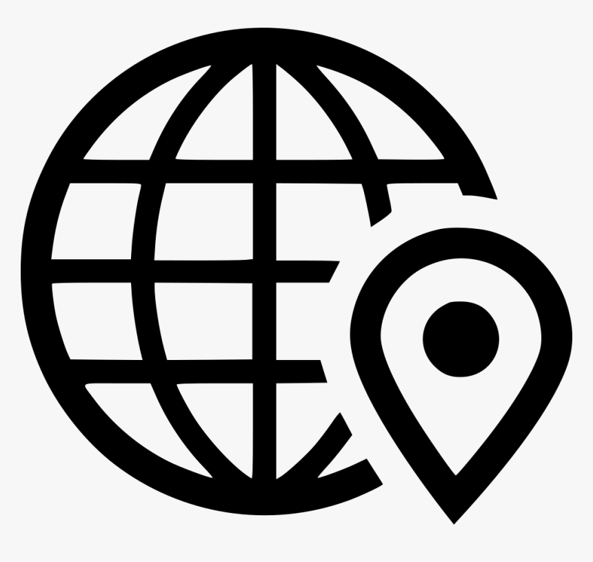 Geo World Earth Globe Pin Marker Comments - Black Internet Logo Png ...