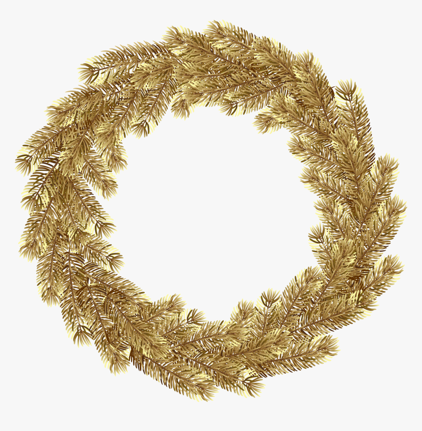 Christmas Wreath Gold Png Clip Art - Christmas Wreath White Png ...