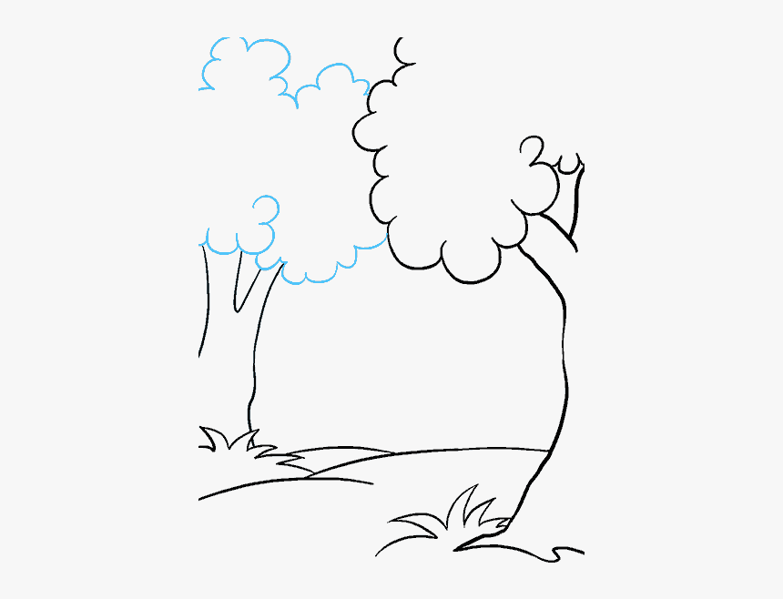 How To Draw A - Small Easy Forest Drawing, HD Png Download ...
