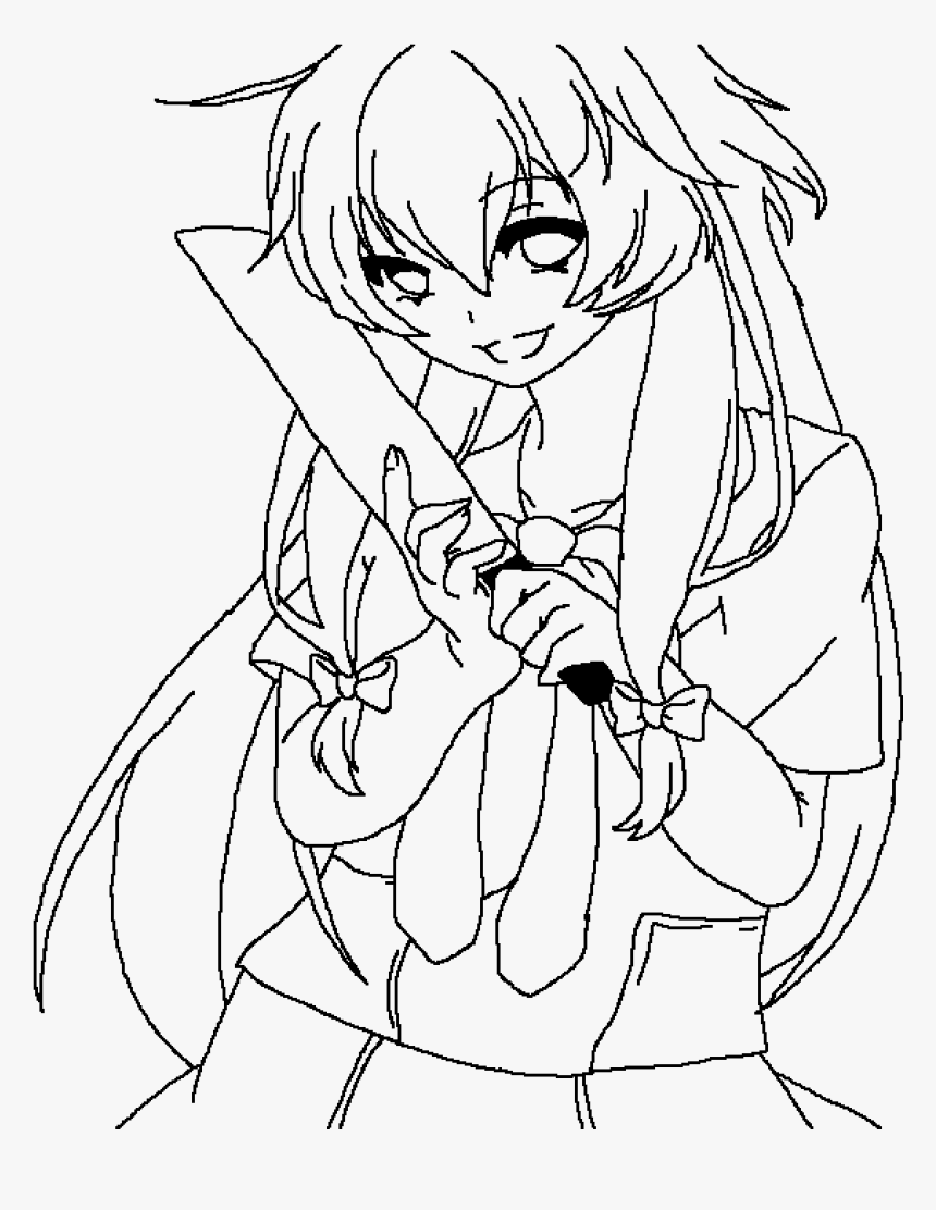 Clipart Stock Yandere Drawing - Line Art, HD Png Download , Transparent ...