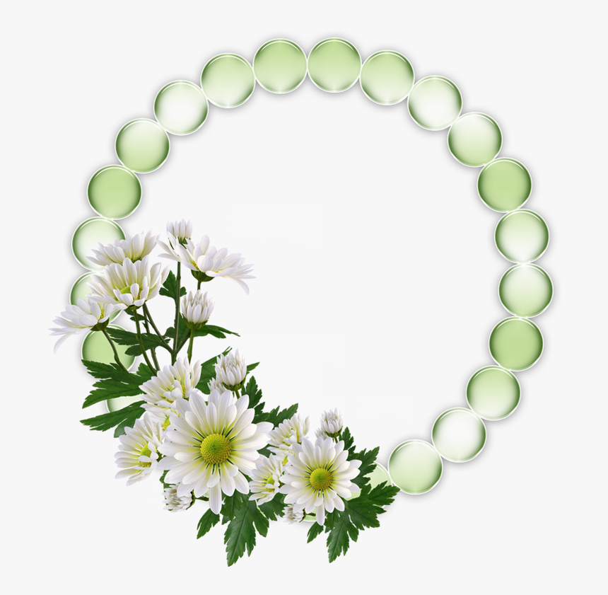 Cadre Photo Avec Fleur Rond, HD Png Download , Transparent Png Image ...