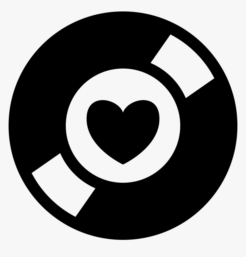 Music Collector Symbol Of A Disc With A Heart At The - Heart Music Icon ...