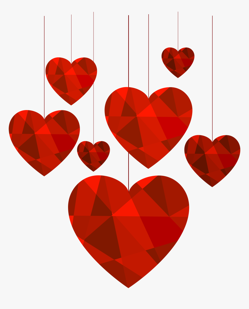 Hanging Hearts Transparent Clip Art Image, HD Png Download ...