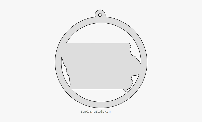 Iowa Map Inside Circle State Stencil Clip Art Scroll - Vector Graphics ...