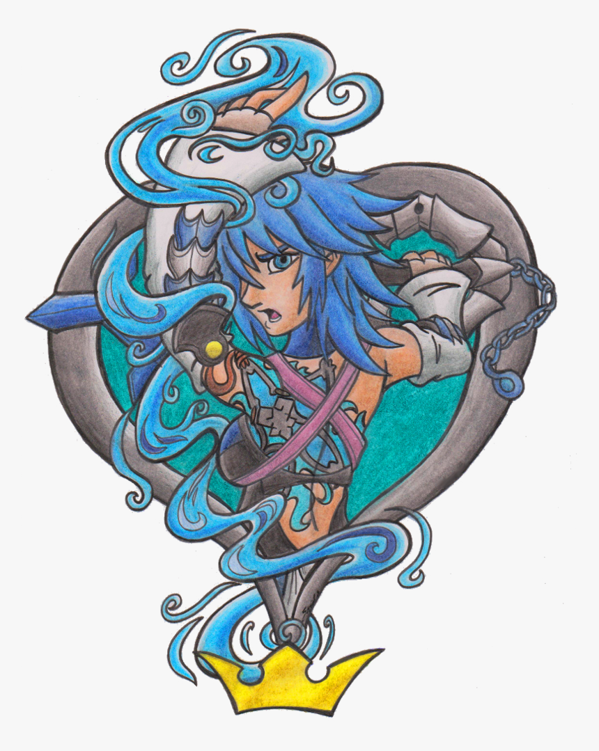 Color Ink Aqua Tattoo Design - Aqua Kingdom Hearts Tattoo, HD Png ...