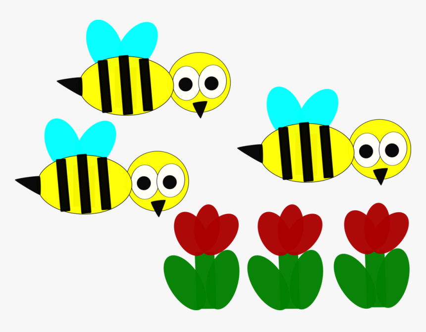 Animated Bees On Flowers