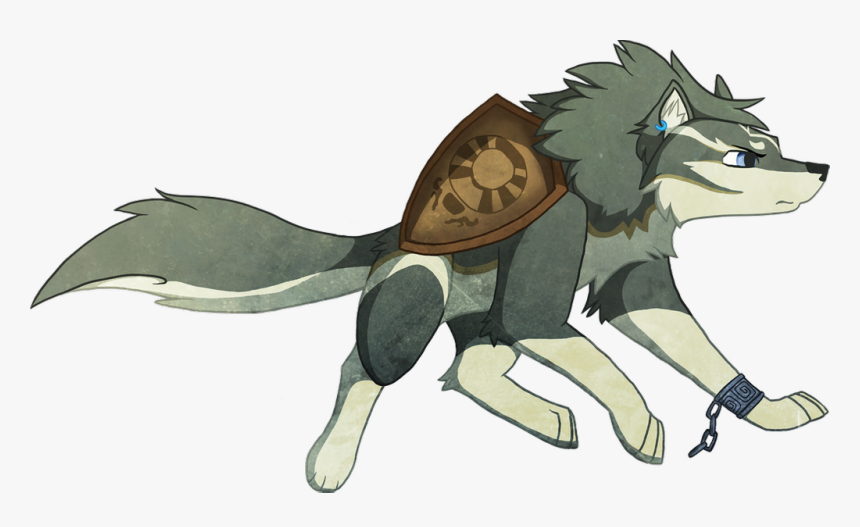 Wolf Link Drawing - Wolf Link With Shield, HD Png Download ...