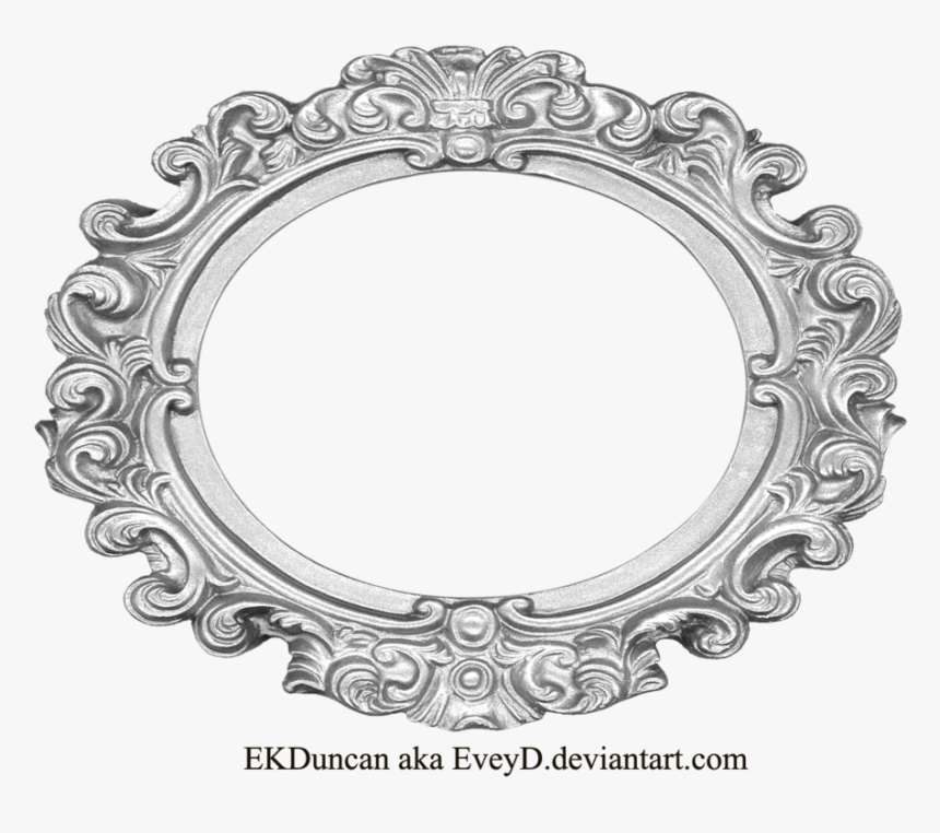 Silver Oval Frame Png