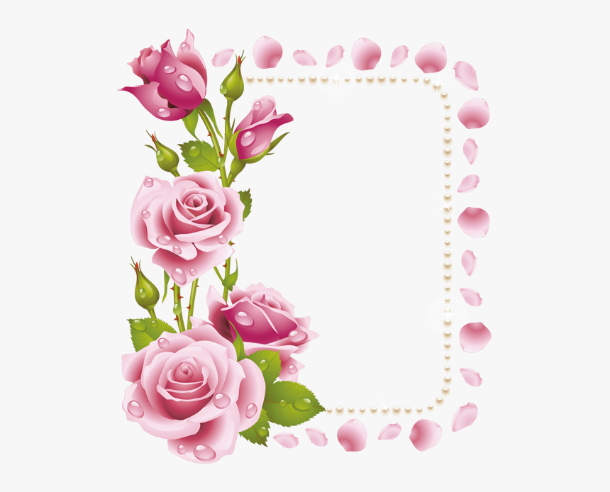 اجمل مباشر 22161 - Pink Rose Page Border, HD Png Download , Transparent ...