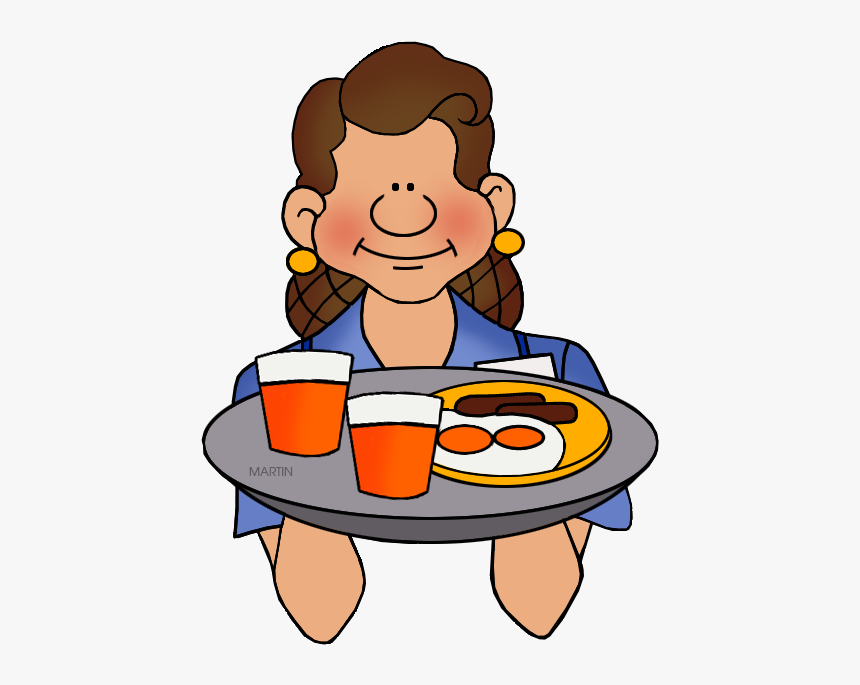 Waitress Serving Clipart