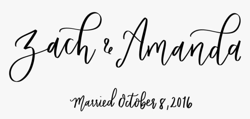 Zach & Amanda Married Copy - Zach Calligraphy, HD Png Download ...