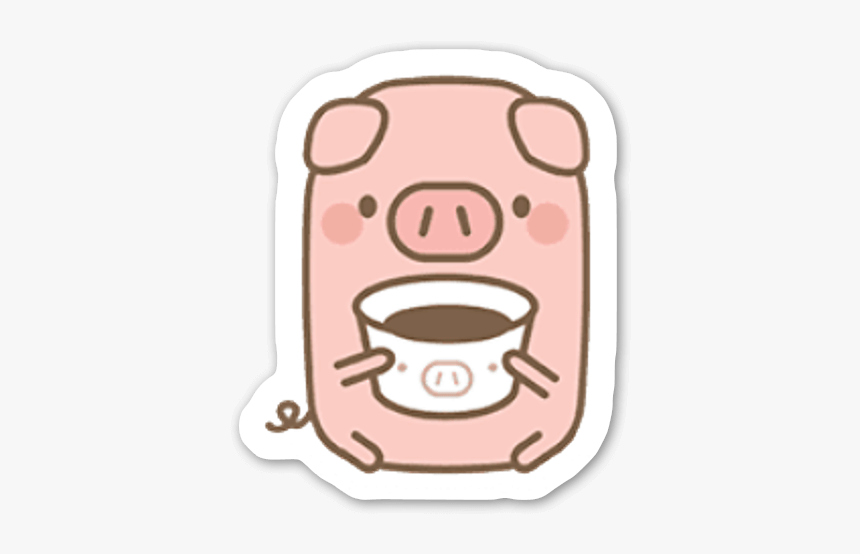 Coffee Pig Sticker - Stickers De Cerditos, HD Png Download ...