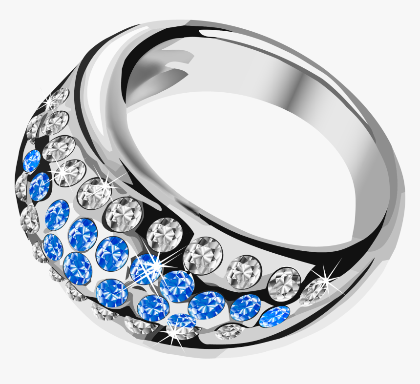 Silver Ring With Blue Diamond Png Image - Chandi Jewellery Png ...