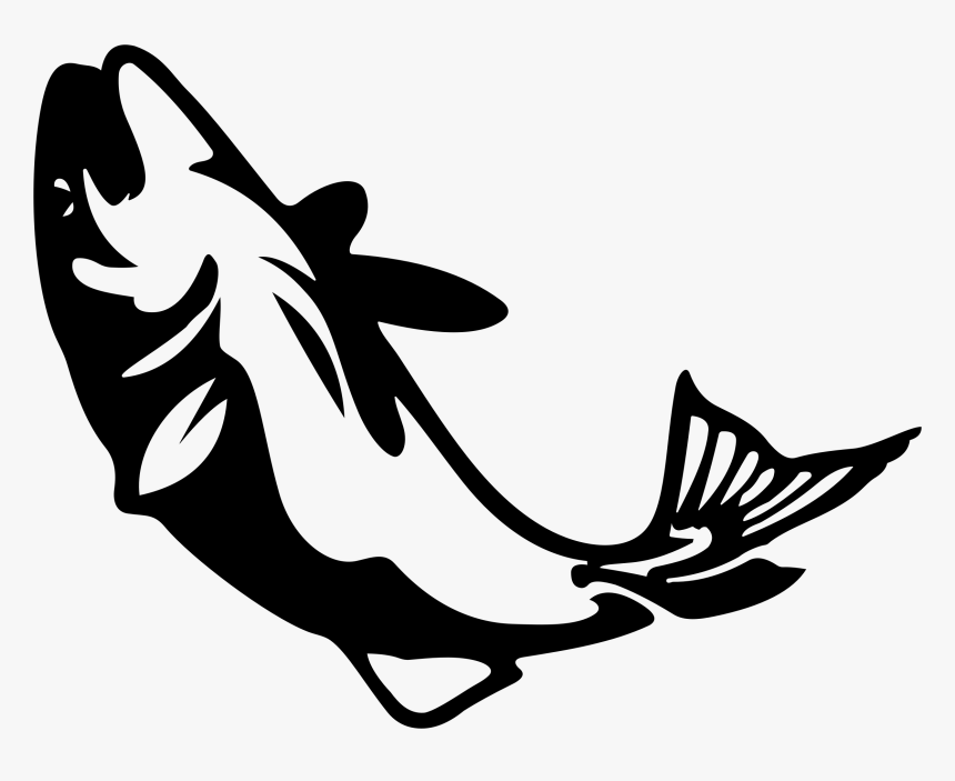 Stylized Fish Silhouette Icons Png - Fish On Hook Clipart, Transparent ...