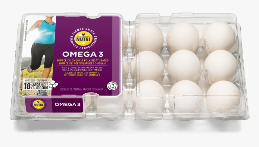 Omega 3 Large White Eggs - Box, HD Png Download , Transparent Png Image ...