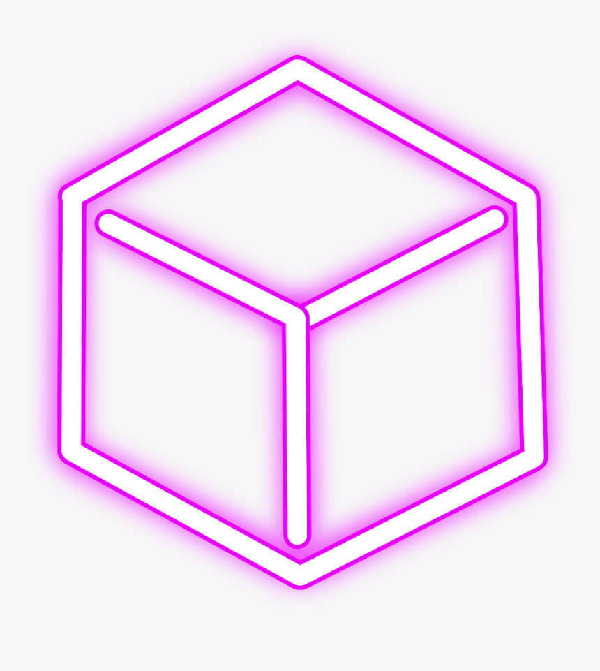 #neon #cube #freetoedit #square #pink #glow #light - 3d Neon Cube Png ...